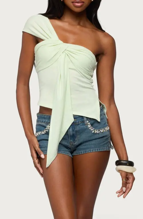 EDIKTED Zoie Draped Tie Shoulder Top - Mint