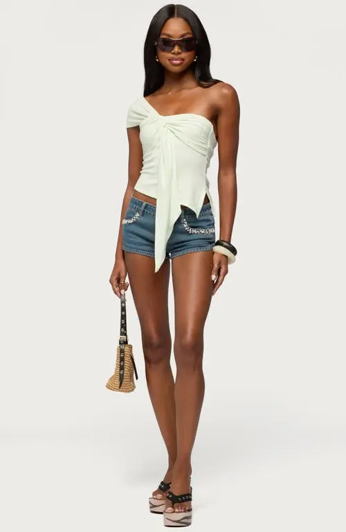 EDIKTED Zoie Draped Tie Shoulder Top