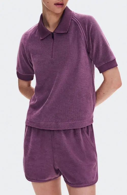 On Courtside Cotton Blend Terry Polo - Cassis