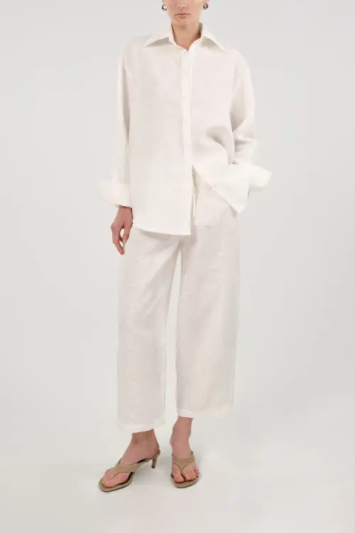 NOCTURNE Linen Drawstring Trousers