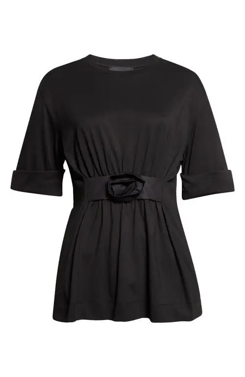 Simone Rocha Gathered Rose T-shirt - Black