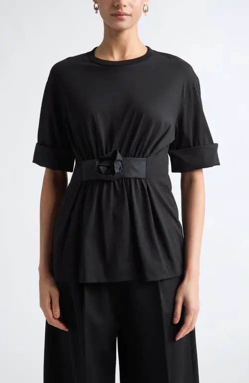 Simone Rocha Gathered Rose T-shirt - Black