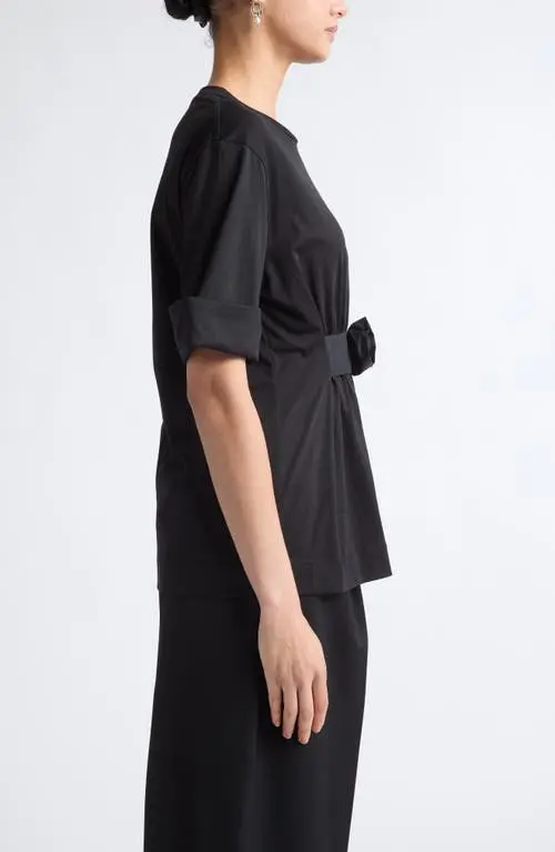 Simone Rocha Gathered Rose T-shirt - Black