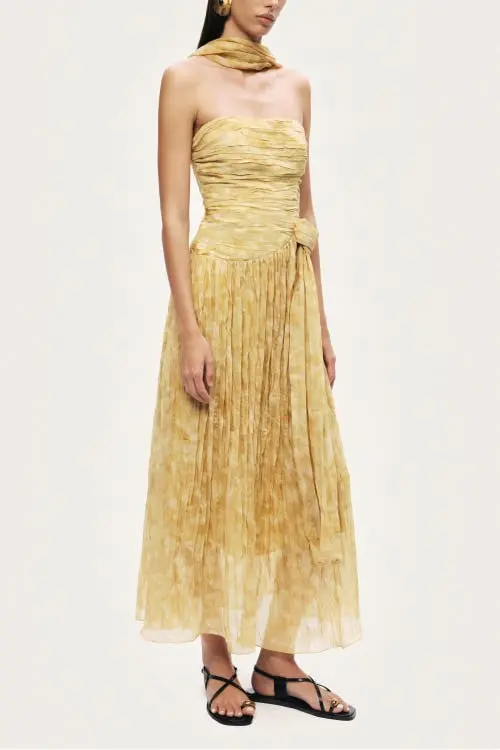 NOCTURNE Strapless Midi Dress