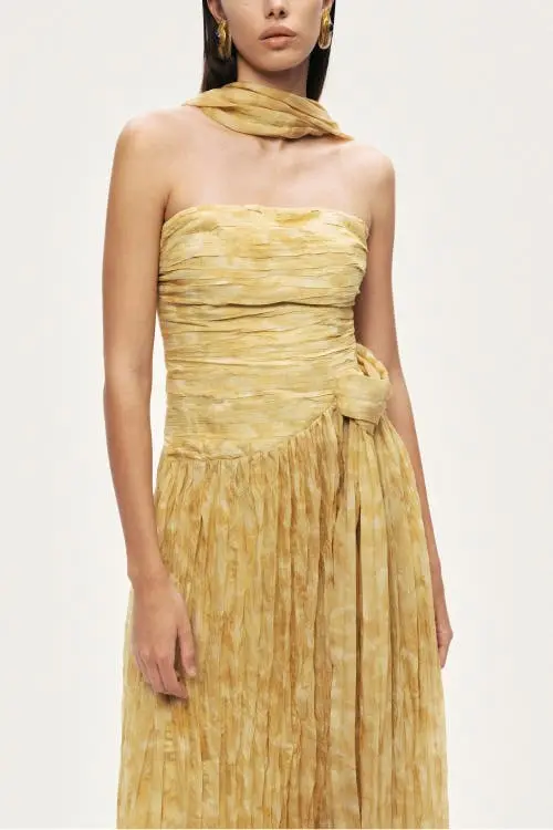 NOCTURNE Strapless Midi Dress