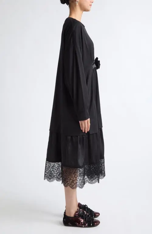 Simone Rocha Oversized Gathered Rose Lace Dress