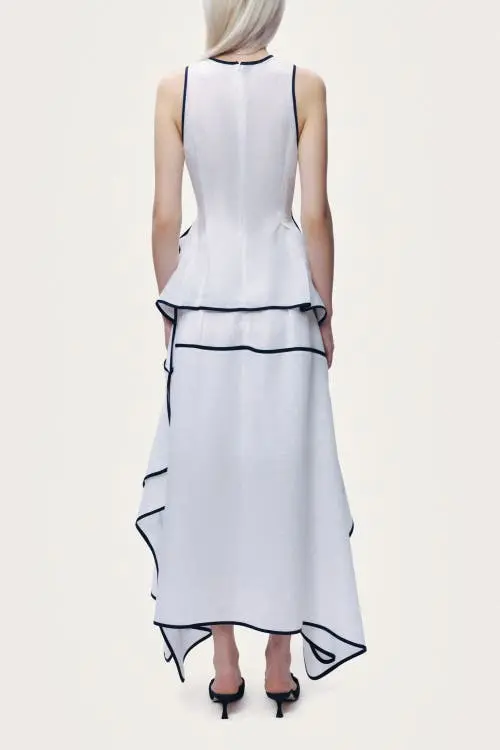 NOCTURNE Contrast Trim Asymmetric Hem Skirt