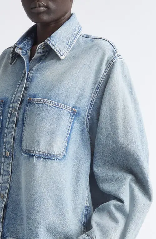 HAIKURE Emma Distressed Denim Shirt Jacket