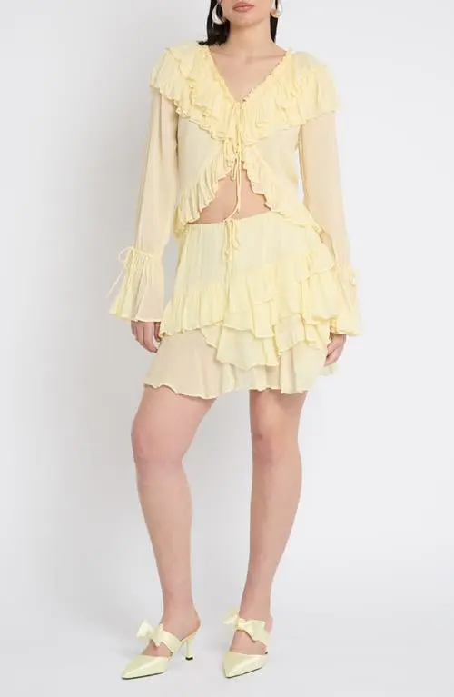 MUSE ASSEMBLY Ruffle Tie Front Top