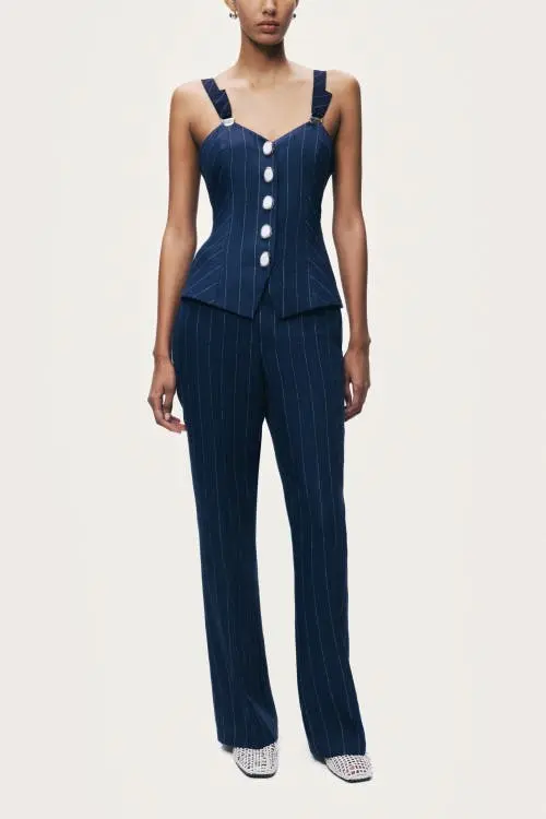 NOCTURNE Pinstripe Wide Leg Trousers