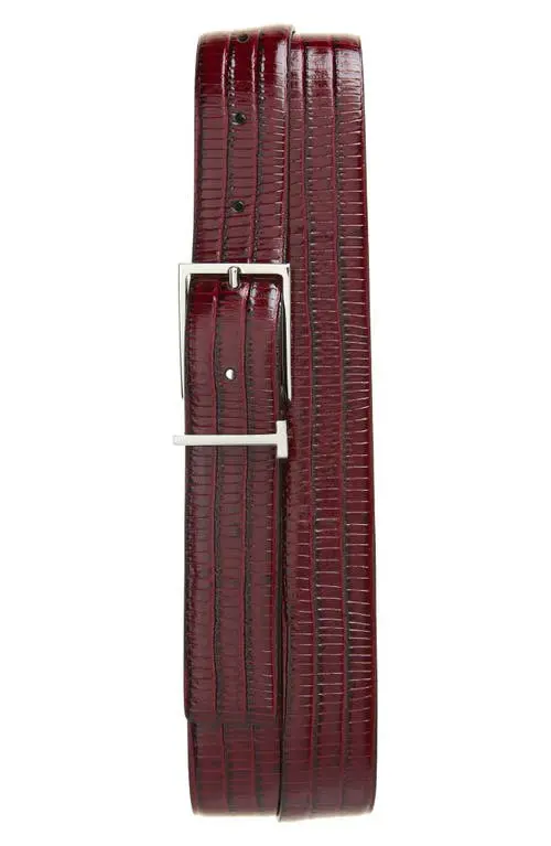 TOM FORD Tejus Embossed Leather Belt - Rap Ruby Red