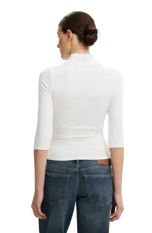 COTTON ON 90s Mock Neck 3/4 Sleeve