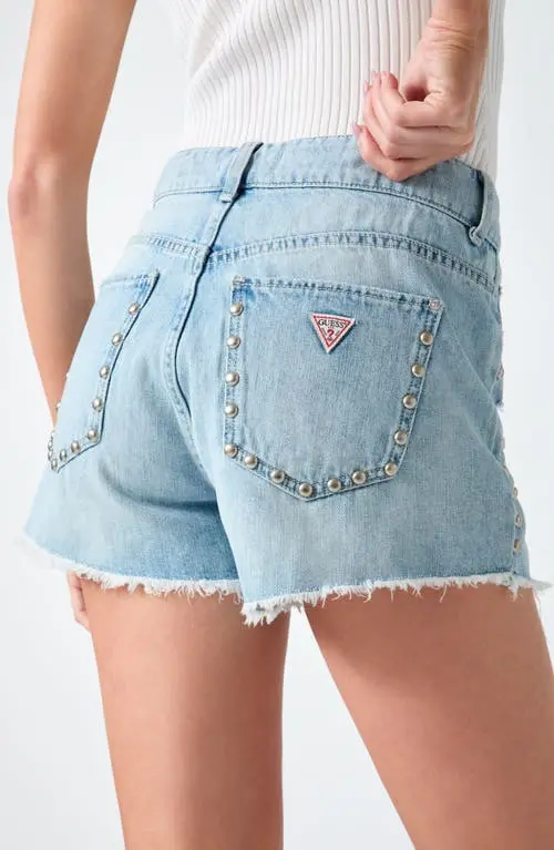 Guess Cotton Blend Mom Shorts