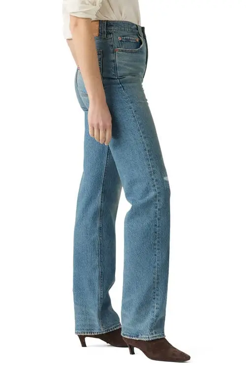 LEVI'S Ribcage Rip & Repair High Waist Straight Leg Jeans