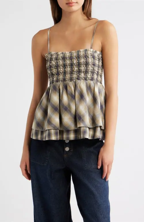 DAMSON MADDER Azalea Smocked Organic Cotton Camisole - Cardamon
