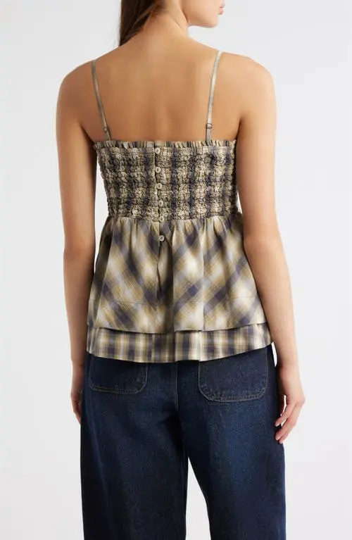 DAMSON MADDER Azalea Smocked Organic Cotton Camisole