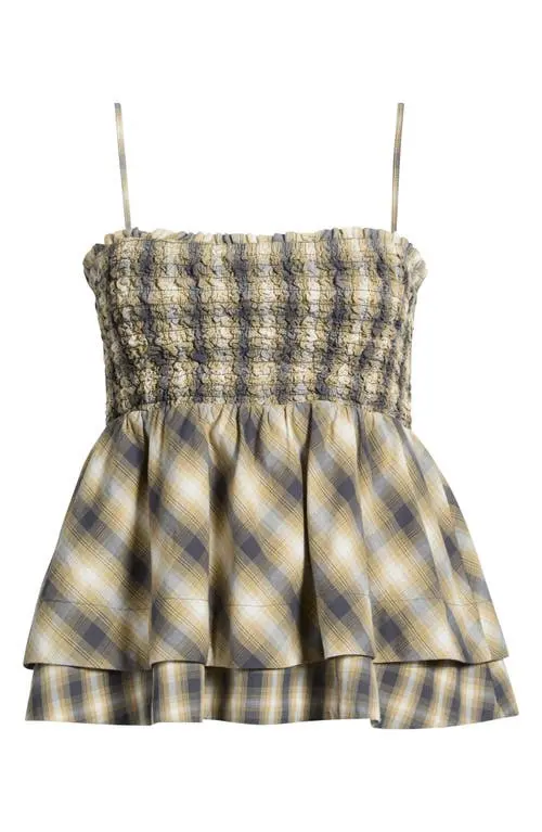 DAMSON MADDER Azalea Smocked Organic Cotton Camisole
