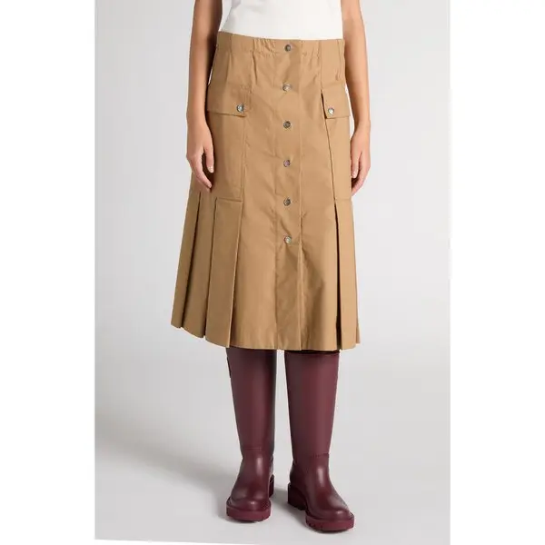 Moncler Cotton A-line Skirt - Beige