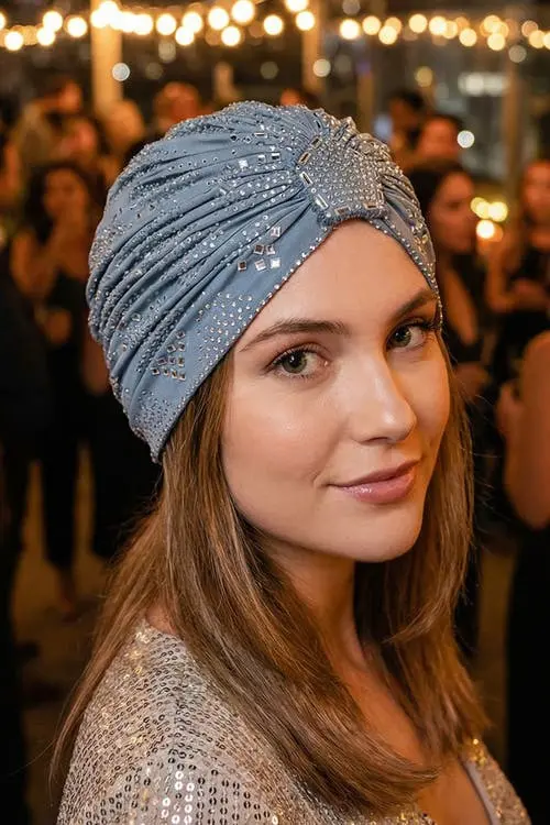 HAIR DRAMA CO. Blue Mirage Crystal Headwrap