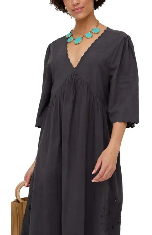 RAFFYA Ibiza Smock Midi Dress