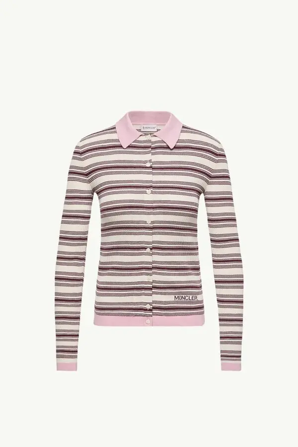 Moncler Striped Cotton Crêpe Knit Polo Shirt - Multicolor