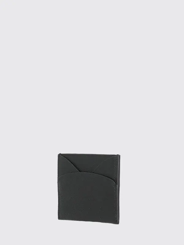 Tory Burch Mini Flat Card Holder In Pebbled Leather With Logo