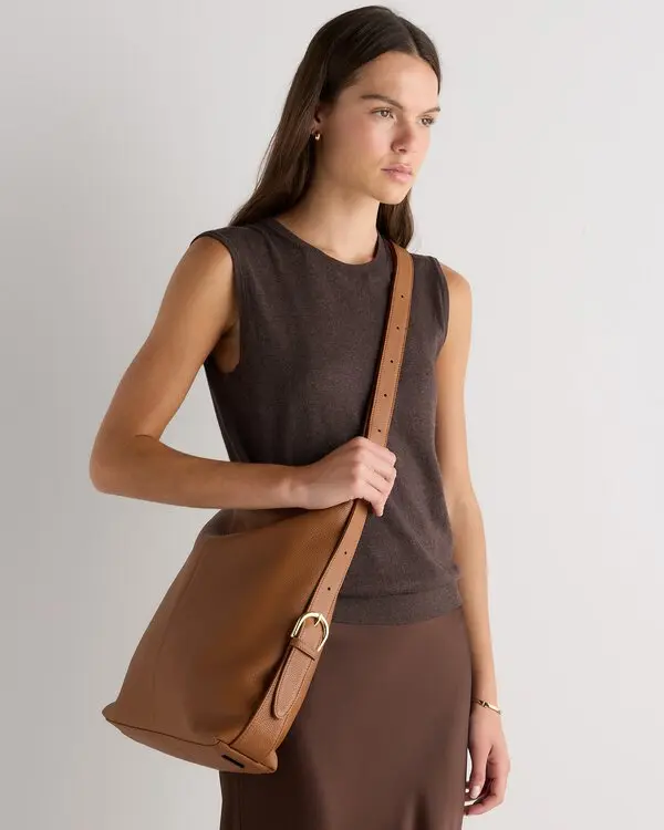 Quince Maeve Convertible Leather Backpack - Cognac