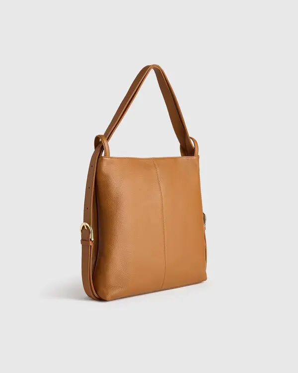 Quince Maeve Convertible Leather Backpack - Cognac