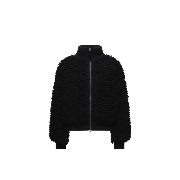 MONCLER X EDWARD ENNINFUL Wool Blend Zip-up Cardigan - Black