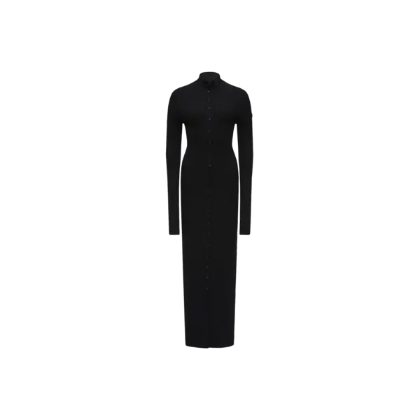 MONCLER X EDWARD ENNINFUL Wool Turtleneck Maxi Dress - Black