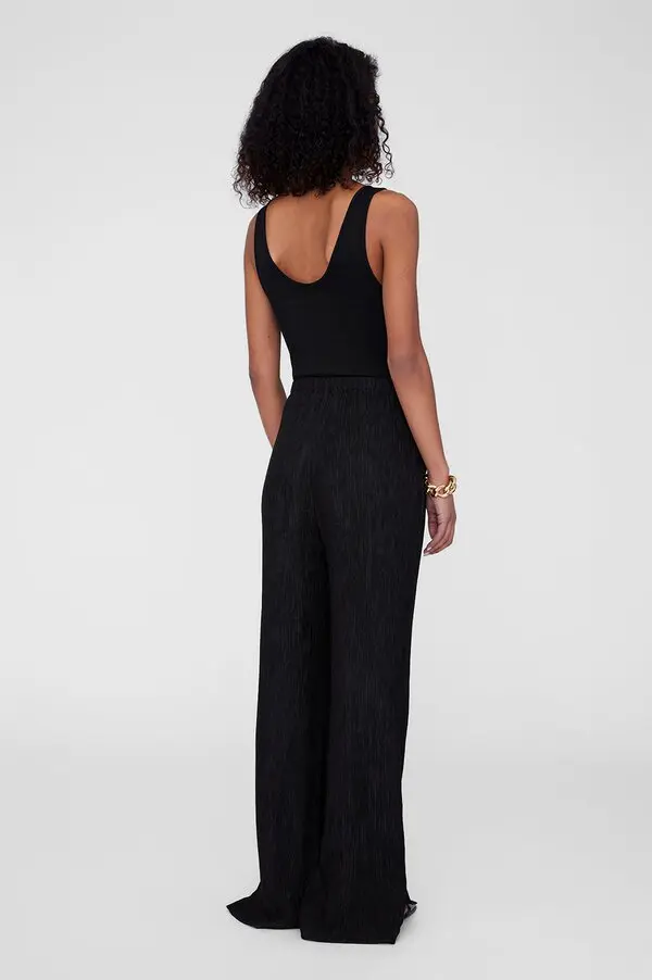 ANINE BING Aden Silk Charmeuse Blend Pants