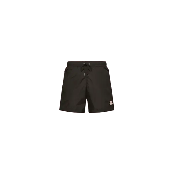 Moncler Logo Patch Swim Shorts - Black