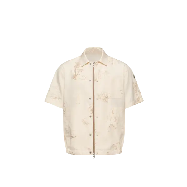 Moncler Surf Print Short Sleeve Shirt - White