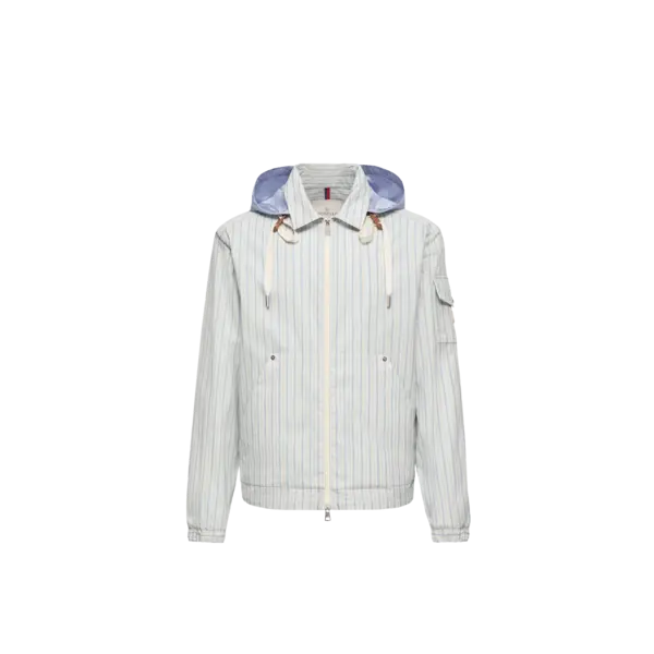 Moncler Havas Striped Poplin Shirt Jacket - Blue