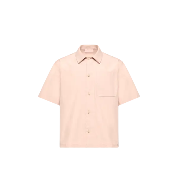 Moncler Cotton Poplin Short Sleeve Shirt - Pink