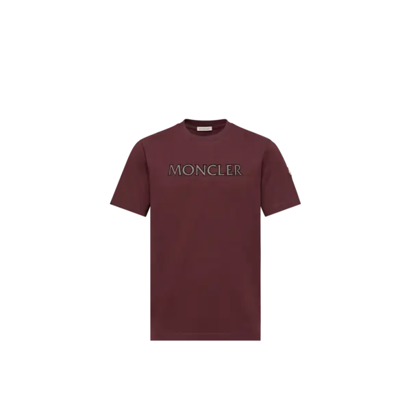 Moncler Logo Print Cotton T-shirt - Red
