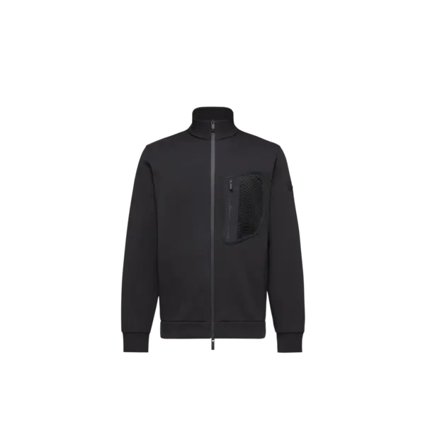 Moncler Logo Cotton Zip-up Sweatshirt - Black