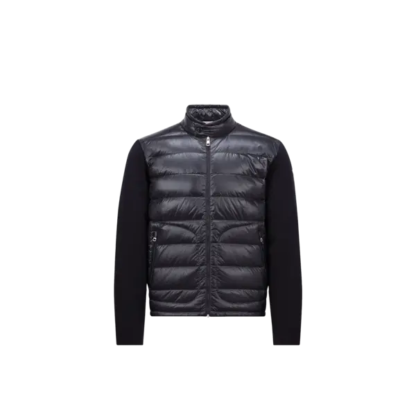 Moncler Padded Wool Zip-up Cardigan - Blue