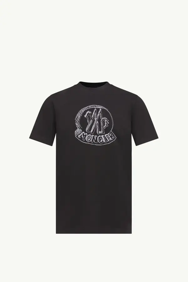 Moncler Sketch Embroidered Logo Cotton T-shirt