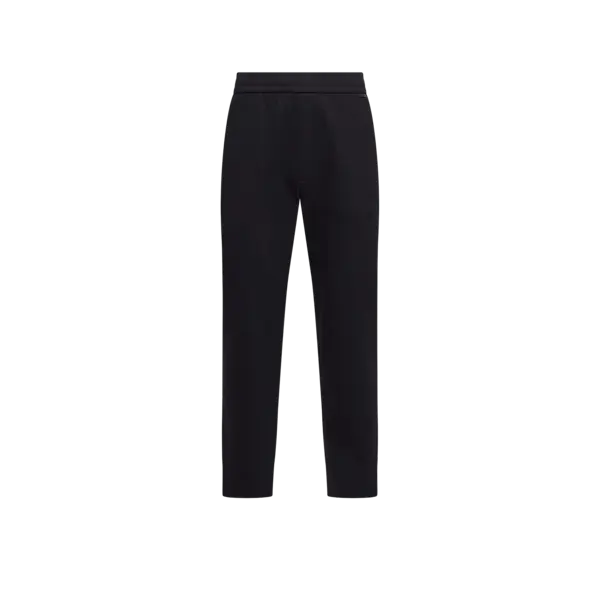 Moncler Leather Logo Cotton Blend Sweatpants - Blue