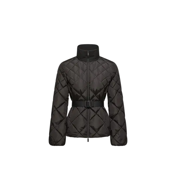 Moncler Balsamine Geometric-quilted Short Down Jacket - Black