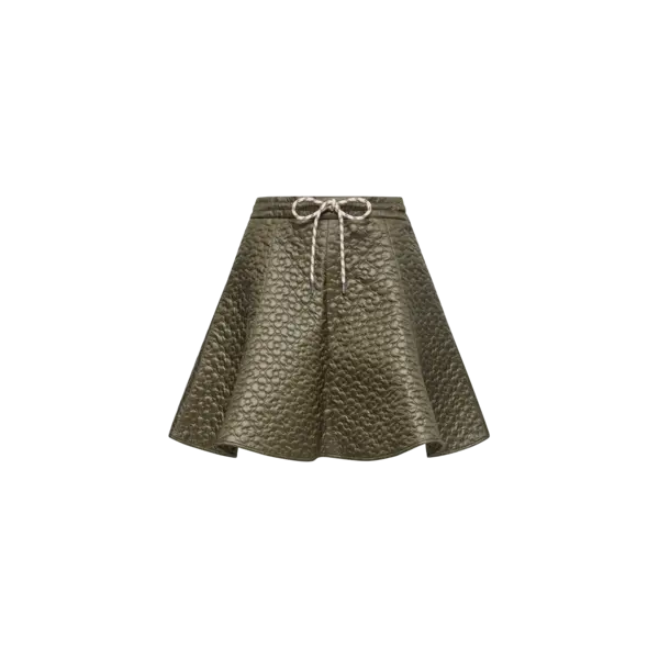 Moncler Floral-quilted Padded Mini Skirt - Green