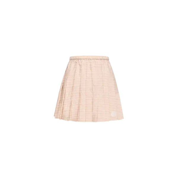 Moncler Vichy Cotton Blend Pleated Mini Skirt - Pink