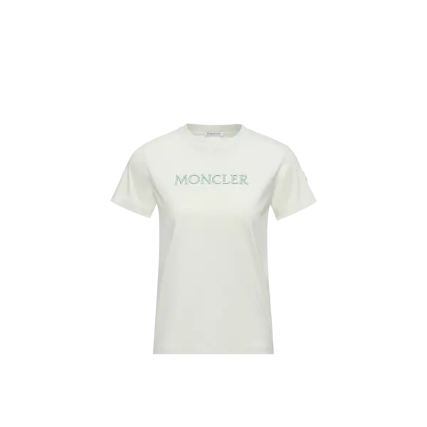 Moncler Embroidered Tonal Logo Cotton T-shirt - Green