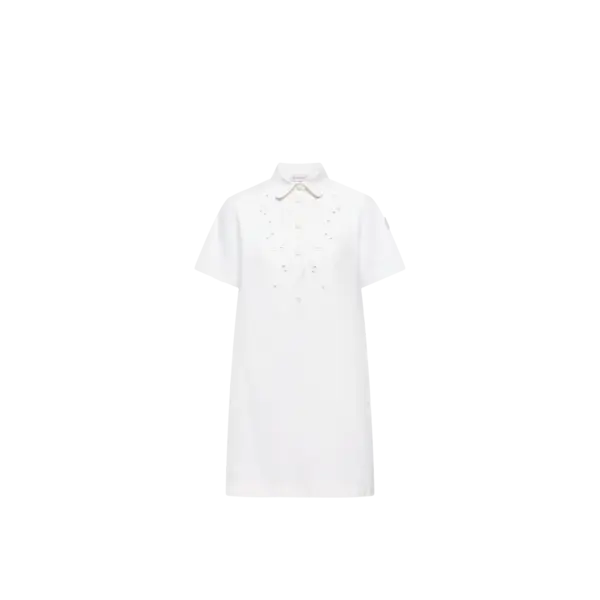 Moncler Embroidered Shirt Dress - White