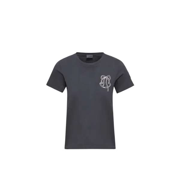 Moncler Embroidered Logo Cotton T-shirt - Blue