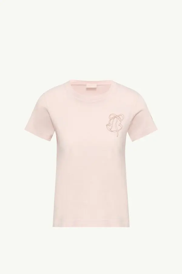 Moncler Embroidered Logo Cotton T-shirt - Pink