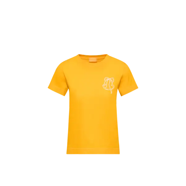 Moncler Embroidered Logo Cotton T-shirt - Yellow