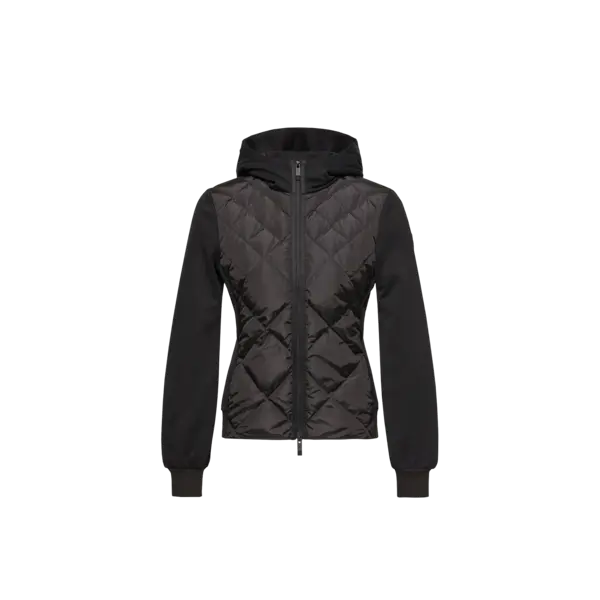 Moncler Cotton Fleece Padded Zip-up Hoodie - Black