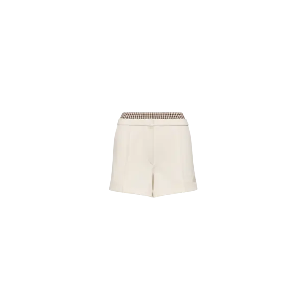 Moncler Layered-effect Vichy Cotton Blend Shorts - White